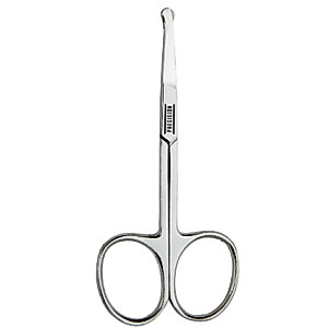 BeeSpring Rounded Nose Hair Scissors. Round Tip Scissor for Ear, Eyebrow, Beard and Mustache Trimming - 3.5" Blunt Nosed Tipped Grooming Trimmer