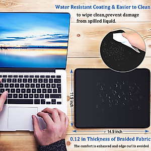 Mouse Pad, Large Gaming Mouse Pad with Double Stitched Edges, 14.9 x 11.7 inches Premium-Textured & Waterproof Mousepad, Nonslip Natural Rubber Base Mouse pad for Laptop,Computer, Office, Home, Black