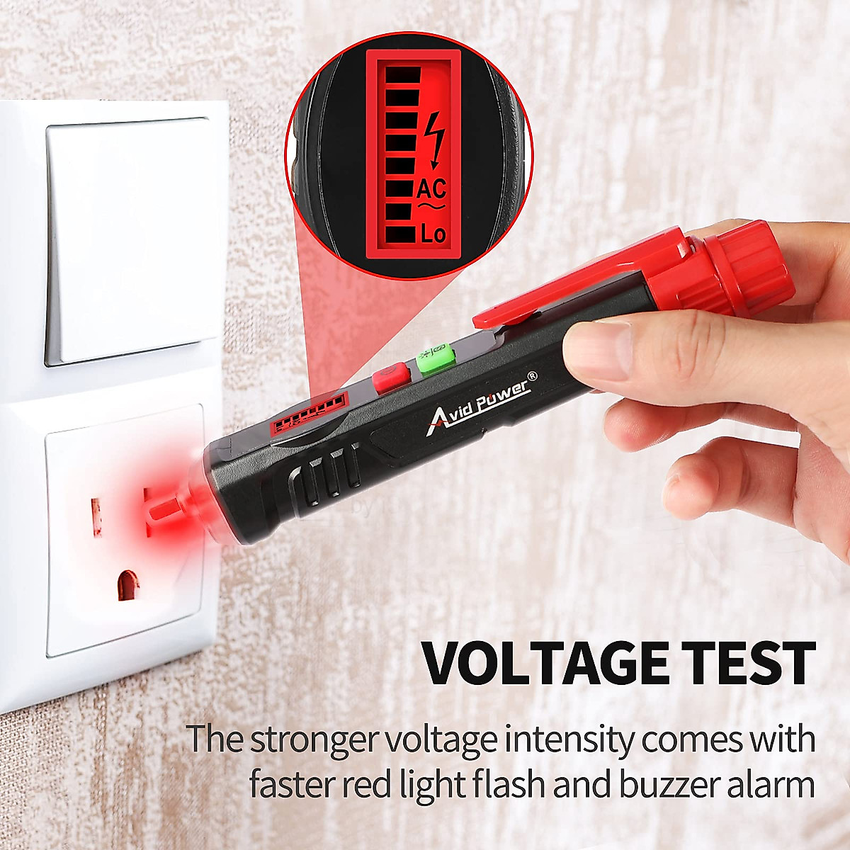 AVID POWER Voltage Tester, Non Contact Voltage Tester Dual Range AC 12V-1000V/48V-1000V, Electric Tester Pen with LCD Display, Buzzer Alarm&Live/Null Wire Judgment, Testing Pen with Flashlight