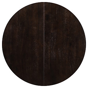 KoiHome, Farmhouse Extendable 16" Leaf Wood, Modern Round Family Dinner, Seats up to 6, Indoor/Outdoor Dining, Kitchen Table (Espresso), Natural