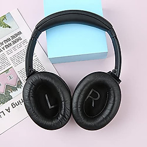 Earpads for Bose QuietComfort 45 QC45 QC35 ii QC35 Professional Headphones Ear Cushions Replacement Ear Pads Padding with Noise Cancelling Lambskin Leather Memory Foam Black