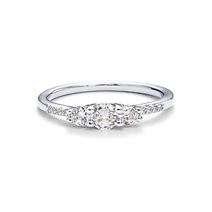 PAVOI 14K Engagement Ring (White Gold, 7)