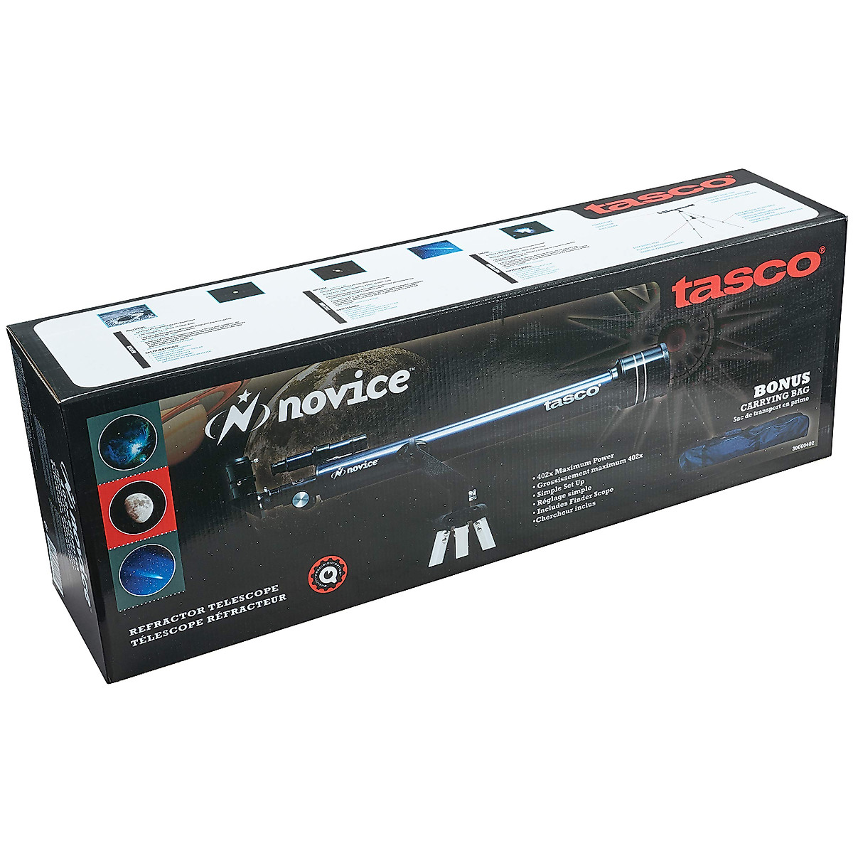 TASCO 30060402: Novice 60x700mm Telescope, Blue Refractor 402x Magnification, One Size
