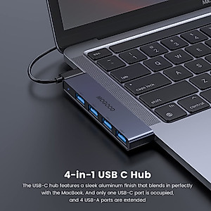MOGOOD USB C Hub 4 Ports - Fast & Portable USB Adapter