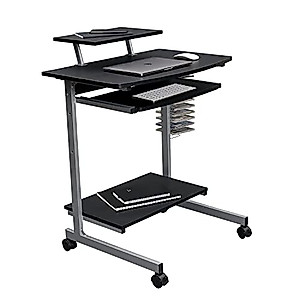 Techni Mobili Compact Computer Cart With Storage, Graphite