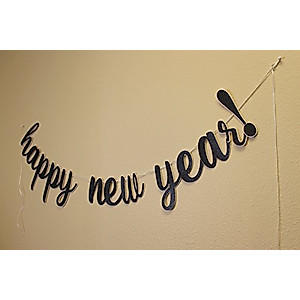 All About Details Happy New Year! Cursive Banner (Black)