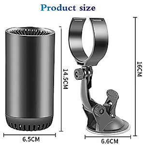 Portable Car Heater 12V 150W Car Heater That Plugs into Cigarette Lighter Portable Heater for Vehicle, Car Windshield Defogger Defroster,2 In1 Fast Heating or Cooling Fan for Cars,Gray