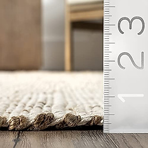 nuLOOM Elfriede Farmhouse Jute Blend Accent Rug, 3x5, Natural
