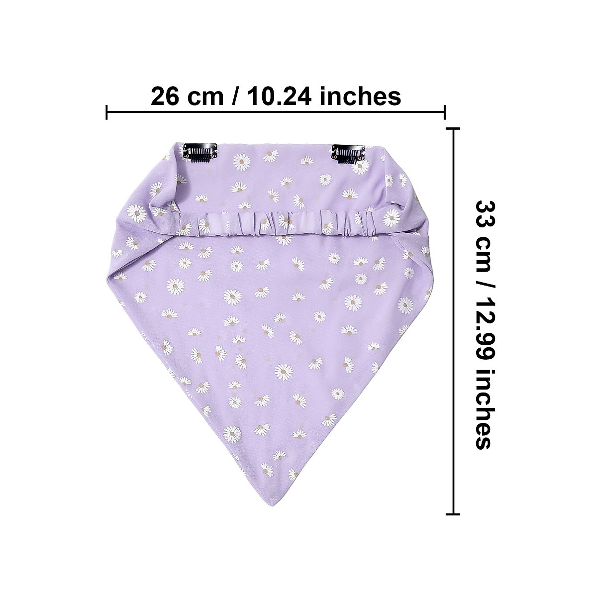 AWAYTR Elastic Hair Scarf Headband - 3 PCS Print Floral Hair Scarves with Hair Clips Kerchief Head Bandanas for Women (White/Beige/Purple)