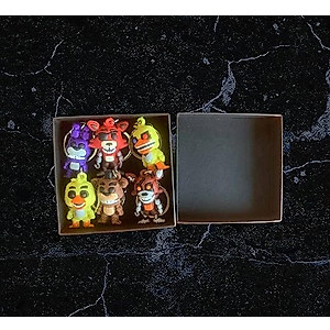Giftbox 6PCS–size:1.6"x1.2"/each|Keychain Freddy,Foxy Key Chain,Figures Keychain,Fnaf Easter,Fnaf Plush Keychain,Fnaf Foxy Keychain,Keychain–Accessory