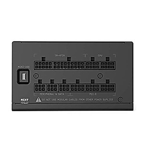 NZXT E850 - NP-1PM-E850A-US - 850-Watt ATX Gaming Power Supply (PSU) - Fully Modular Design - 80 Plus Gold Certified - Silent Operation - Digital Voltage and Temperature Monitoring - 10 Year Warranty