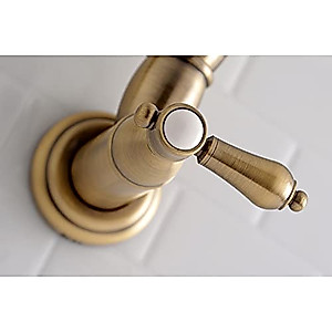 Kingston Brass KS3103BAL Wall Mount Pot Filler Kitchen Faucet, Antique Brass