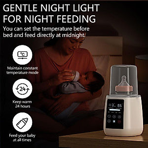 Baby Bottle Warmers, Goard Fast Bottle Warmers for Breastmilk, Formula with Smart Temperature Control, Thermostat Nutri Baby Milk Warmer with Thaw, Night Light for All Bottles