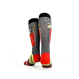 Foot Traffic Men's Novelty Socks, Funny Beverage-Themed Socks for Men, Sizes 7–12, Bloody Mary