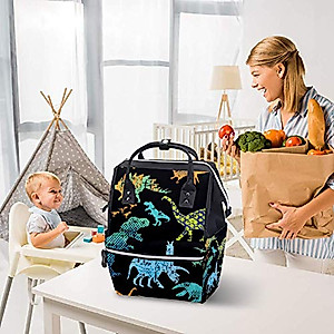 Dino Dinosaur Boys Pattern Diaper Tote Bags Mummy Backpack Large Capacity Nappy Bag Nursing Traveling Bag for Baby Care
