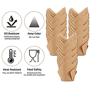 ABuff 200 Pcs Tulip Cupcake Liners for Baking Premium Baking Cup Muffin Liners, Tulip Cupcake Wrappers for Party, Wedding, Christmas, Birthdays and Baby Showers - Will Not Curl or Burn