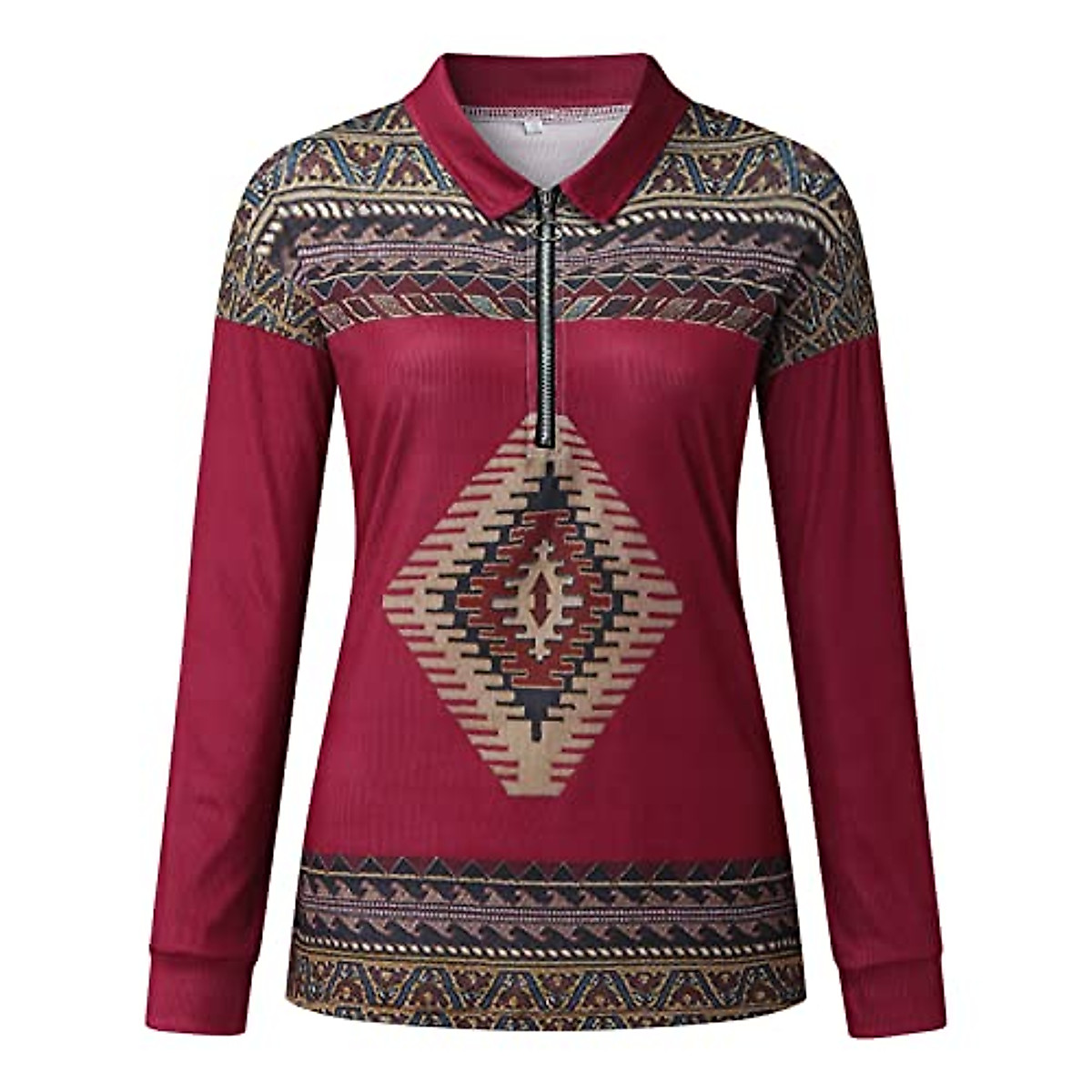 Long Sleeve Shirts for Women Multipack Ritual Women's Soft Rayon Jersey Crew Neck Long-Sleeve Split-Hem Tunic Wine