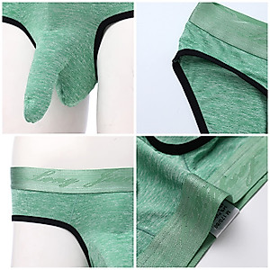 FYMNSI Mens Bulge Ball Pouch Underwear Sexy Boxer Briefs Underpants Bikini Shorts Trunks Thong Knickers Underpants Shorts Green XL