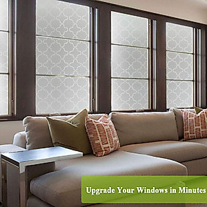 Non Adhesive Privacy Window Film, Static Cling Glass Film, Frosted Window Cling, Removable Heat Control Anti UV Decorative Door Film for Office and Home Decoration,17.5 inches by 78.7 inches