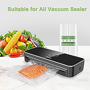 Zuukoo 8"*16.4' (2Rolls) FDA Standard Vacuum Sealer Bags Rolls with BPA Free, Heavy Duty Vacuum Sealer Storage Bags Rolls for Food Saver, Manually Cut