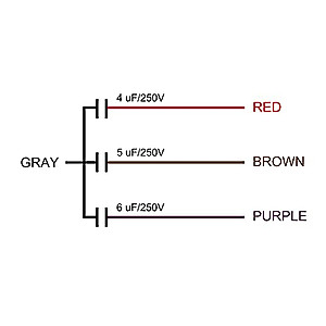 uxcell Ceiling Fan Capacitor CBB61 4/5/6uF 250V AC 4 Wires Metallized Polypropylene Film Capacitor 48x38x26mm for Electric Fan Pump Motor Generator