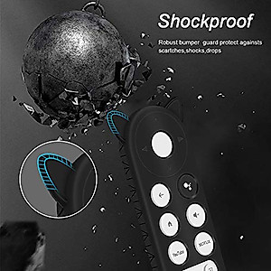 Silicone Protective Case Holder Compatible for Google Chromecast Remote Control,[Full Protection ] Cute Cat Shape Shock Absorption Bumper Google Voice Remote Back Covers Case Protector Skin-Black