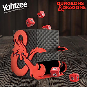 YAHTZEE: Dungeons & Dragons | Collectible Dice Tower | Dice Featuring Dragon, Owl Bear, Gelatinous Cube, Mimic, Mind Flayer, and Beholder | Officially-Licensed Dungeons & Dragons Game & Merchandise