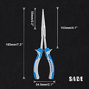 SPEEDWOX Long Reach Needle Nose Pliers 7 Inches Slim Extra Long Nose Pliers Mini Precision Wire Looping Fine Pliers for Jewelry Making, Bending Wire and Small Object Gripping, Smooth Jaws