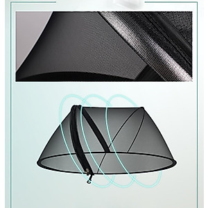 2 in 1 Net Baby Stroller Sun Shades with Zipper Window, Universal Mesh Travel Breathable See Through Outdoor Walking Beach Parasol Windproof Protective Cover for Seats, Bassinets and Carriers