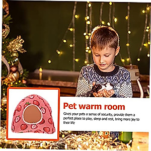 BCOATH Plush Hamster House 1pc Hamster Hamster Stuffed Hamster Hamster Hut Guinea Pigs Hide- Out Warm Guinea Pigs Bed Cloth Hamster Bed Hamster House Cloth Pink Keep Warm