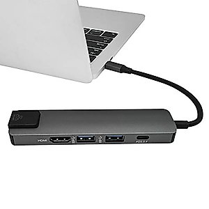 XUNMAIFHB Portable Docking Station,Type c to HDMI 3.0 Splitter with PD Powered RJ45 Network Card Converter Multi-Function Docking SD/TF/HDMI high-Definition Interface Fast Transmission