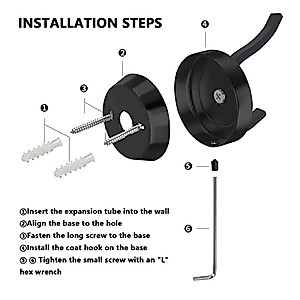 WUIVIUT Matt Black Towel Hooks Wall Hooks Heavy Duty, Wall Mounted Hook Holder for Bathroom Kitchen Pool Hotel, SUS 304 Stainless Steel Sticky Hooks for Hanging Coat Towels Robe Key Bag, 4 Pack