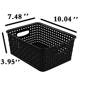 Begale Plastic Storage Basket for Household Organization, Set of 6