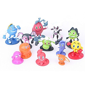 Seamont New Gift PAC-Man and The Ghostly Adventures 12 pcs Movie Action Figure Kids Toy Xmas Gift Cute, 3-5cm