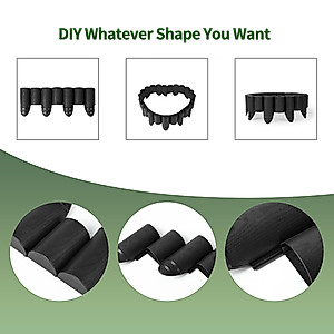 Plastic Lawn Edging Stone Look Garden Borders Flower Bed Borders Palisades, 4 PCS