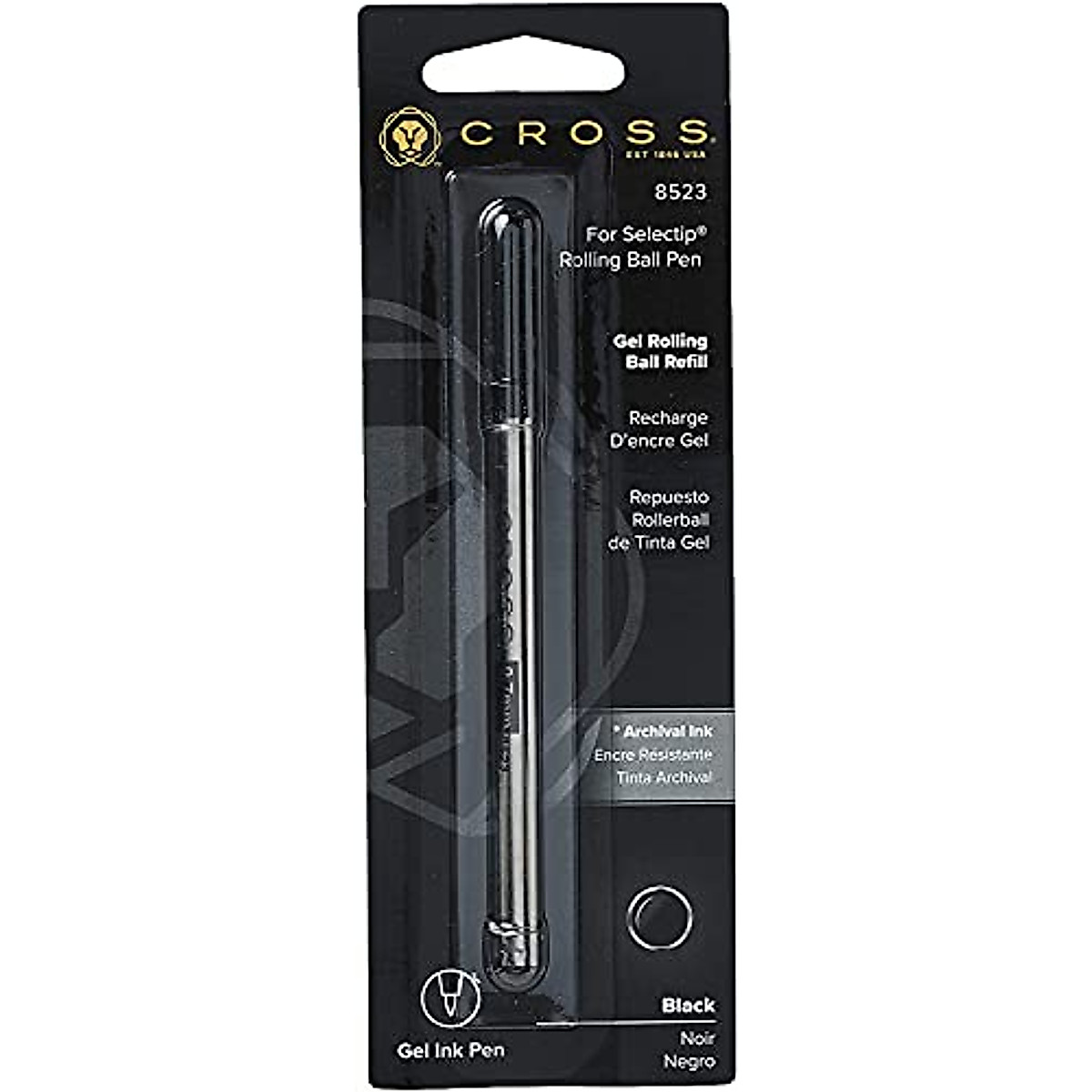 Cross Gel Ink Rolling Ball Refill for Selectip Pens, Medium - Black