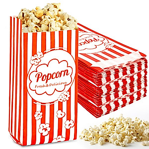 MAQIHAN 140 Popcorn Bags Individual Servings - Paper Popcorn Food Bags Party Pop Corn Sleeves Carnival Halloween Snack Packs Gift Favor Treat bolsas para palomitas Movie Night Supplies