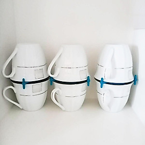 Coffee Cup Organizer and Storage Mugs Storage Rack Expandable Stackable Gadgets for Teacups and Coffee Cups Save Cupboard Space (Black)