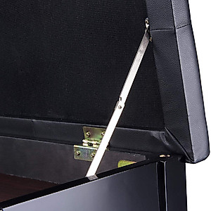 AW Piano Bench Stool Dual Leather Padded Keyboard Organ Duet Chair Seat Double Throne Storage Capacity 400 lbs 29.3x13.3x19 Black