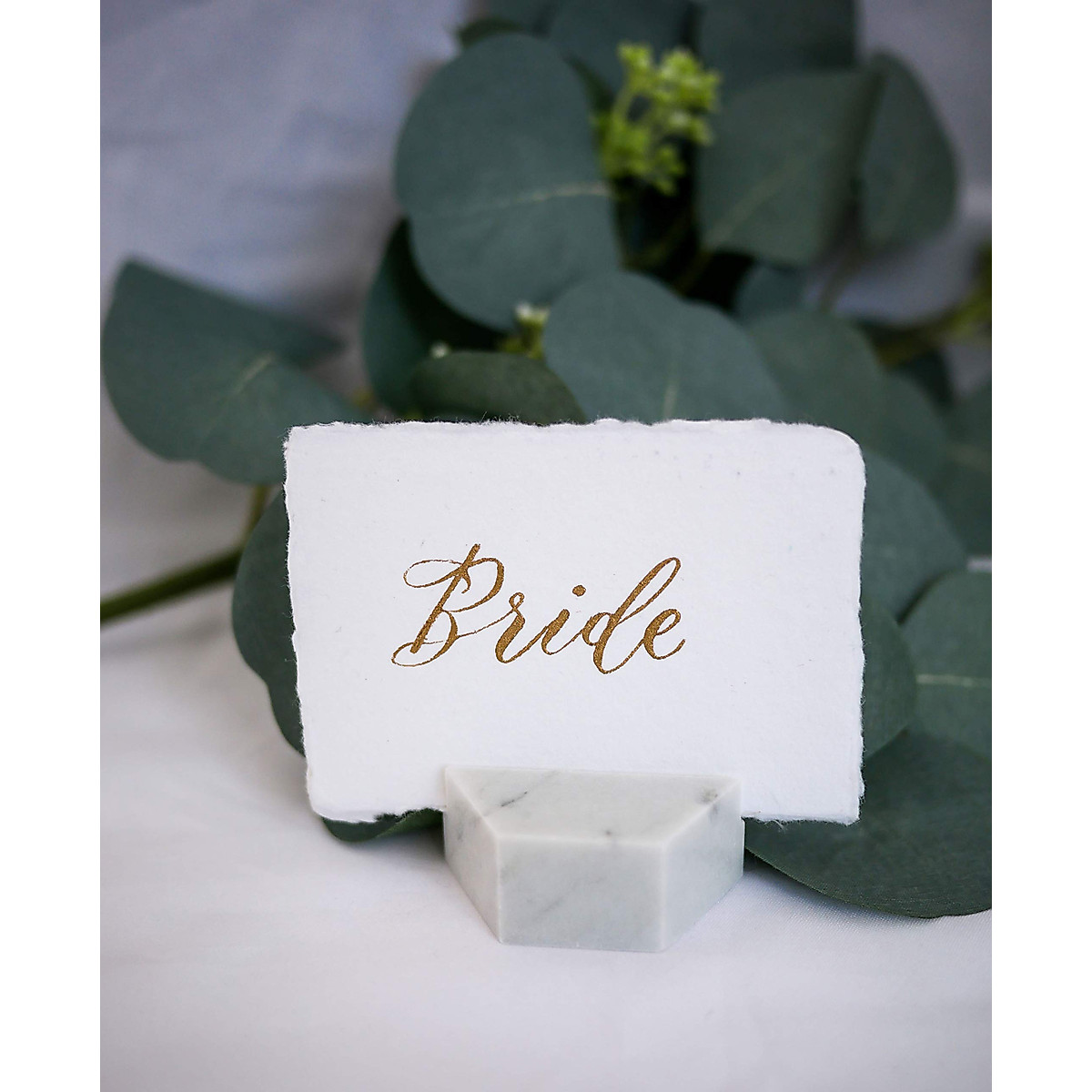 HelloPosh Marble hexagon place card holders | Escort card holders | Party favors | Photo display | Business card holder (12 Pack)