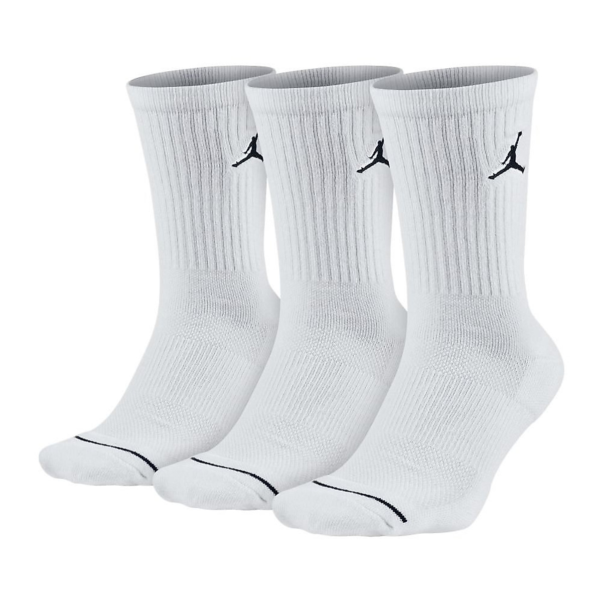 Jordan JUMPMAN CREW 3PPK SOCKS WHITE WHITE BLACK SIZE M