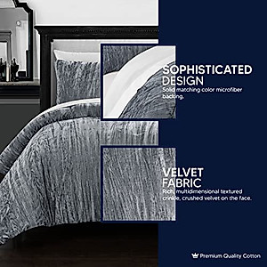 Chic Home Westmont 4 Piece Comforter Set Crinkle Crushed Velvet Bedding-Decorative Pillow Shams Included, King, Green
