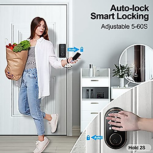 Keyless Entry Door Lock - GEEANN Smart Keypad Deadbolt Lock, Electronic Door Locks with Keypads, Touchscreen Auto Lock, Anti-Peeking Password and Backlit Design Oil Rubbed Bronze