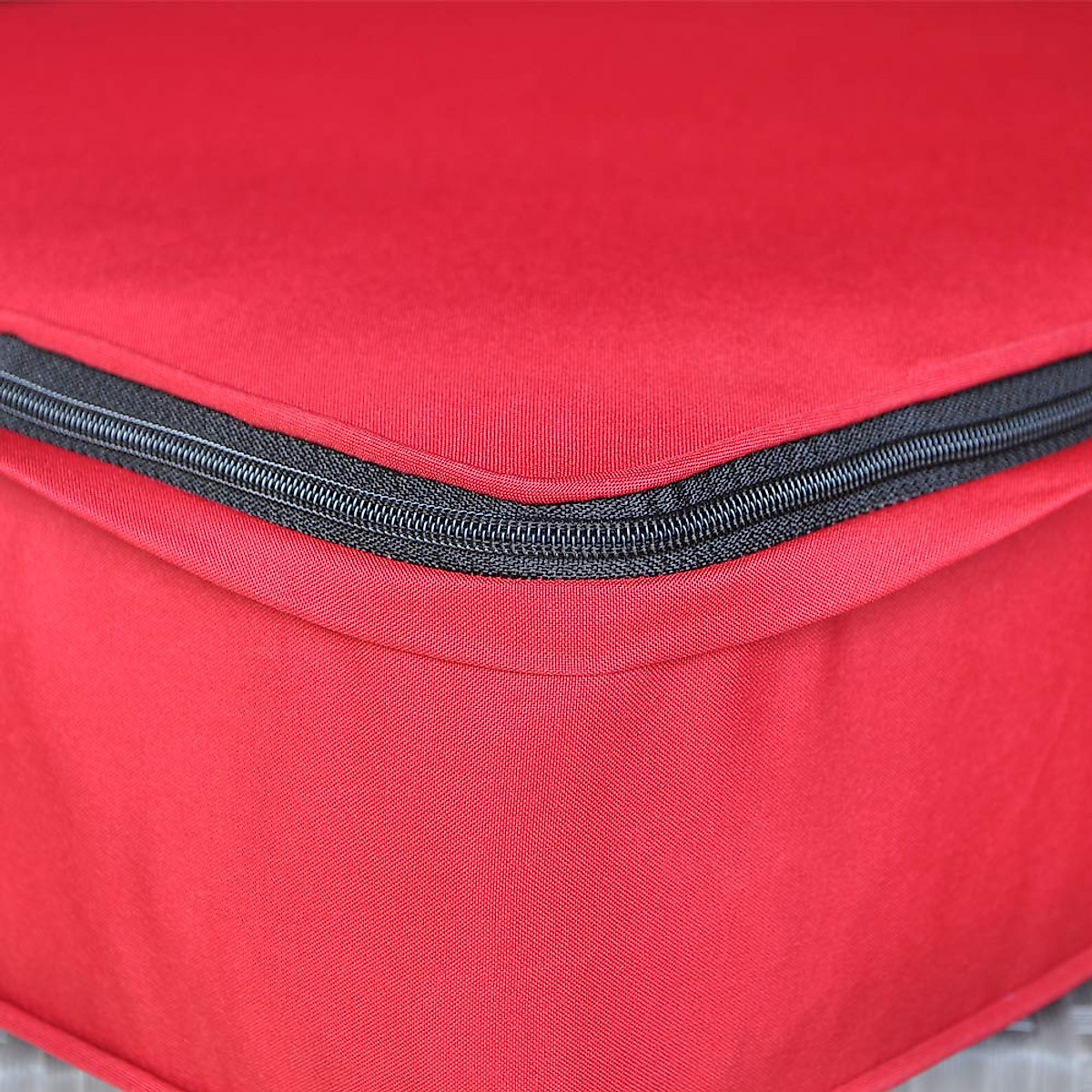 MCombo Outdoor Patio Black Wicker Furniture Sectional Set Resin Rattan Chair Conversation Sofas with Cushion Covers 6085-1008 (Red)