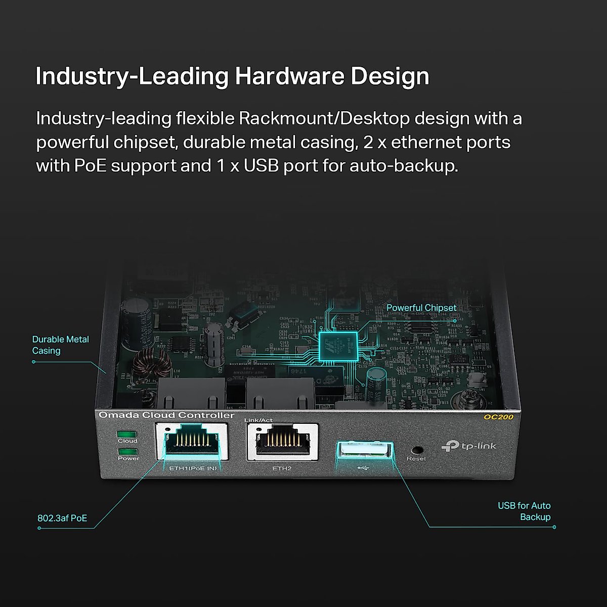 TP-Link Omada Hardware Controller | SDN Integrated | PoE Powered | Manage Up to 100 Devices | Easy & Intelligent Network Monitor & Maintenance | Cloud Access & Omada App (OC200)