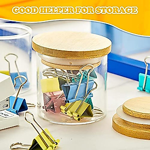 Sawysine Yogurt Jar Lids Set Reusable Bamboo Wooden Lids Round Canning Lids with Silicone Sealing Rings Compatible with Oui Yogurt Jars for Mugs and Jars (12)