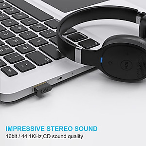 1Mii Bluetooth Adapter for PC, USB Bluetooth Dongle Adapter 5.0 + EDR, for Windows10/8/7 Desktop Laptop to Bluetooth Keyboard, Mouse, Printer, Headphones, Speakers