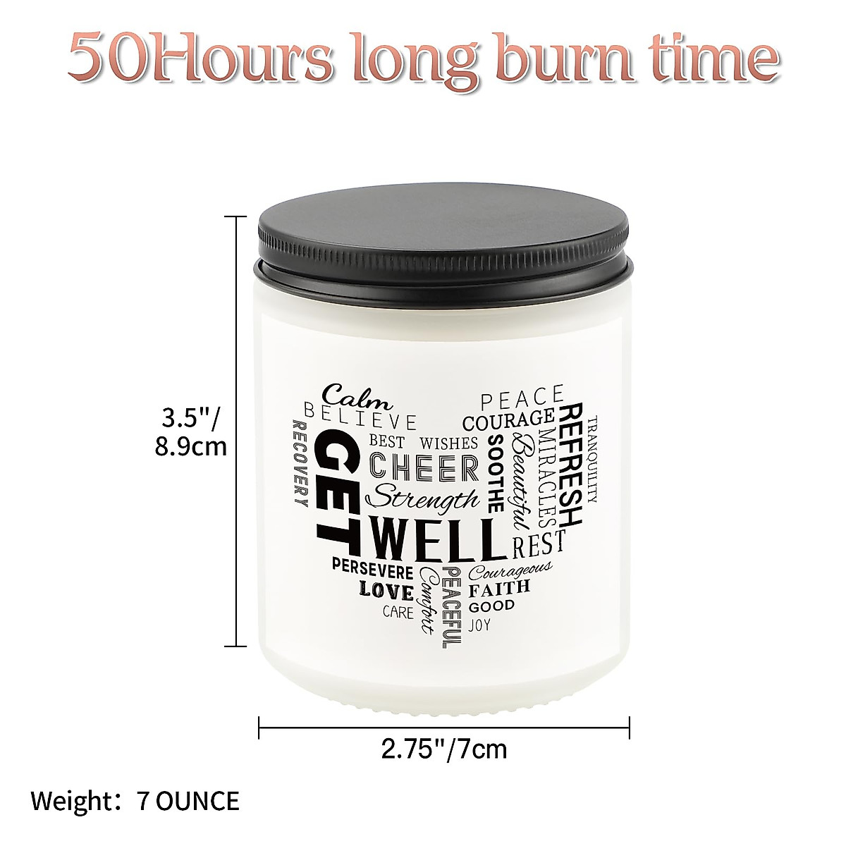 Woodemon Get Well Gifts, Get Well Soon Gifts for Women Men, Handmade 7 Oz Lavender Scented Candles - 50 Hour Burn Time, Thinking of You Gifts Feel Better Gifts for Women