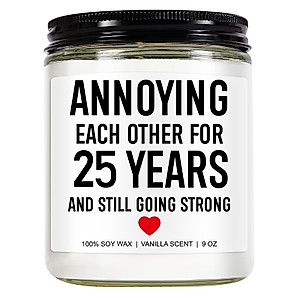 Younift 25 Years Candle, 25th Wedding Anniversary, Gifts for Couple, 25th Anniversary, Gifts for Husband, Wife, Friends, Parents, 25 Year Anniversary Decorations, Funny Gifts, Silver Anniversary