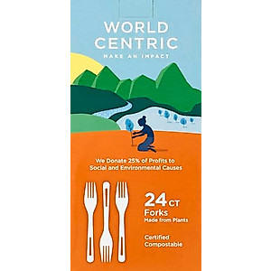 World Centric, 24 Count (Pack of 1), Natural Corn Starch Forks